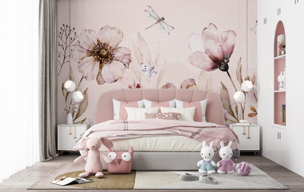 Soft Pembe Tonların'da Çicekler Duvar Kağıdı